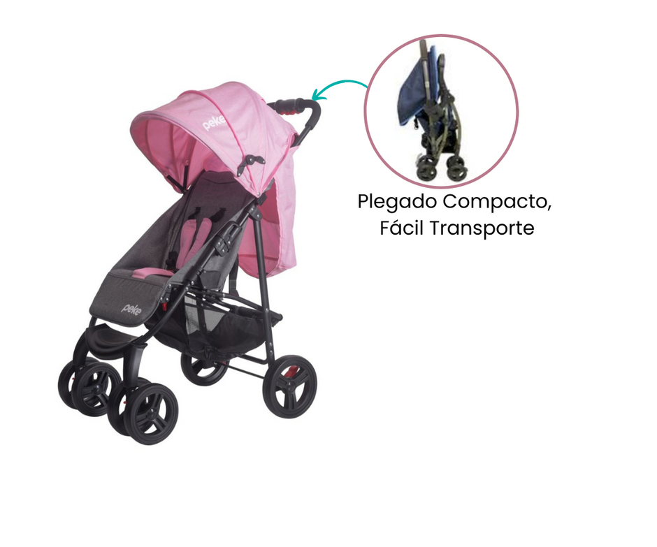 Coche 4 En 1 Negro Rosado Peke