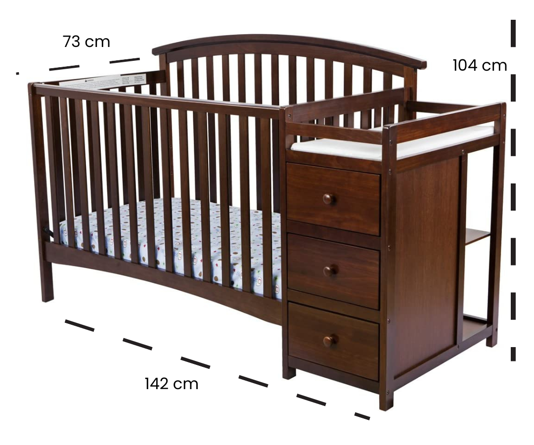 CUNA CON CAMBIADOR | DEEP BROWN CRAFT CHILD
